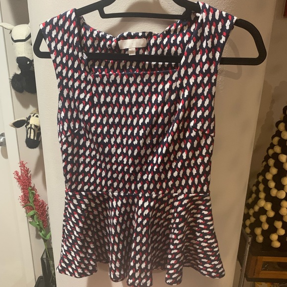 Eri & Ali | Tops | Eri Ali Peplum Tank Red White Blue Dot Patternsz ...